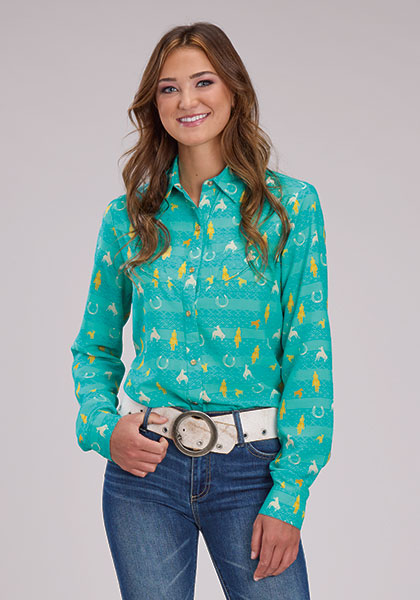 Women's Five Star Collection Print Long Sleeve Shirt – Just Country ...