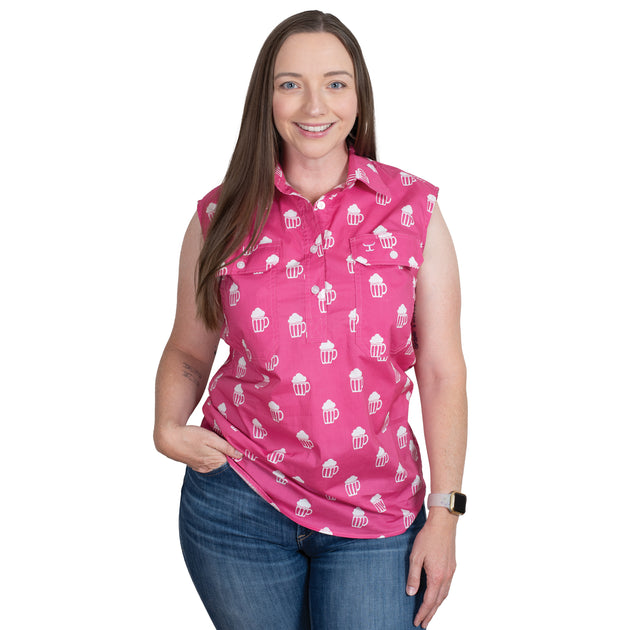 Women's - Lilly - 1/2 Button - Sleeveless – Just Country Australia Pty Ltd